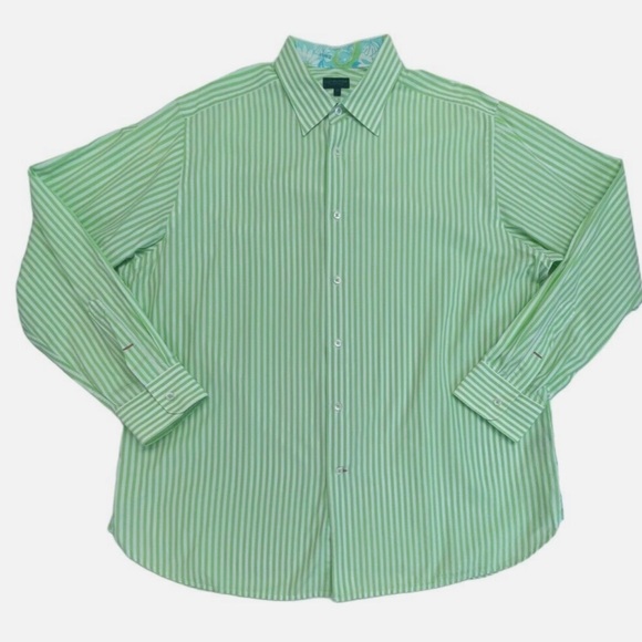Lilly Pulitzer | Shirts | Lilly Pulitzer Green Striped Mens Shirt ...